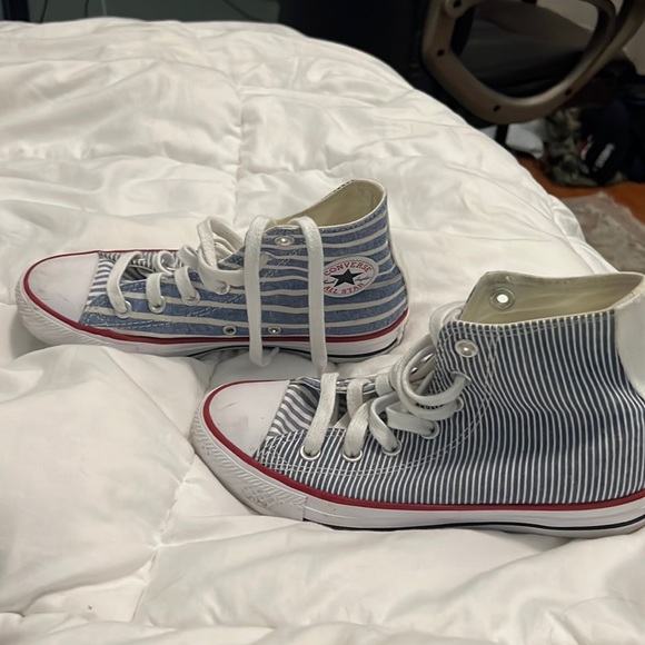 Converse | Shoes | High Top Mismatched Striped Converse Brand New Worn ...